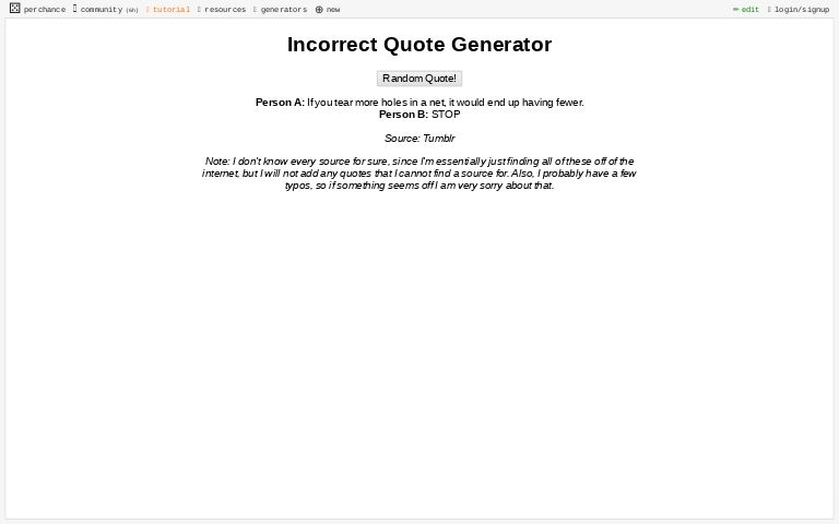Incorrect Quote Generator