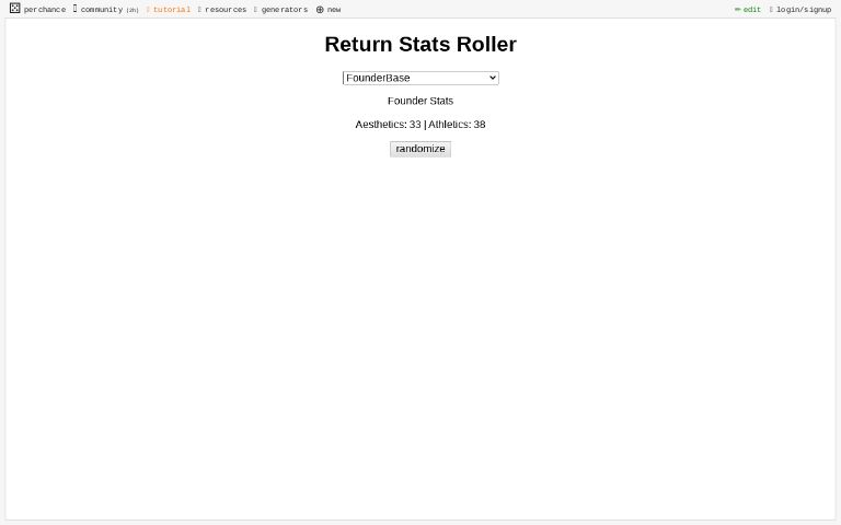 Return Stats Roller ― Perchance Generator