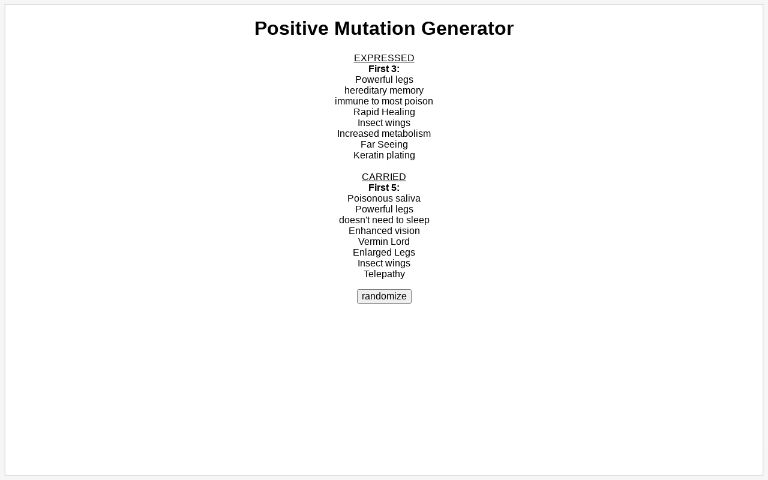 Positive Mutation Generator