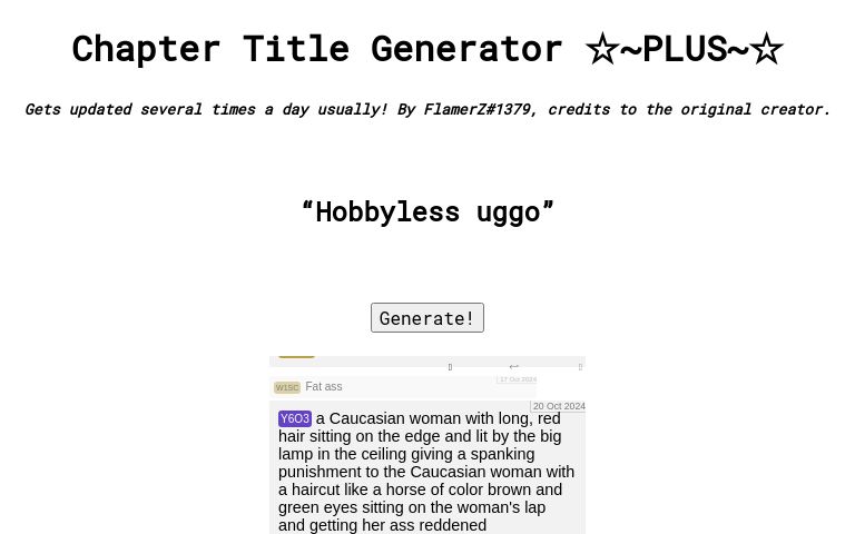 Chapter Title Generator ☆~PLUS~☆