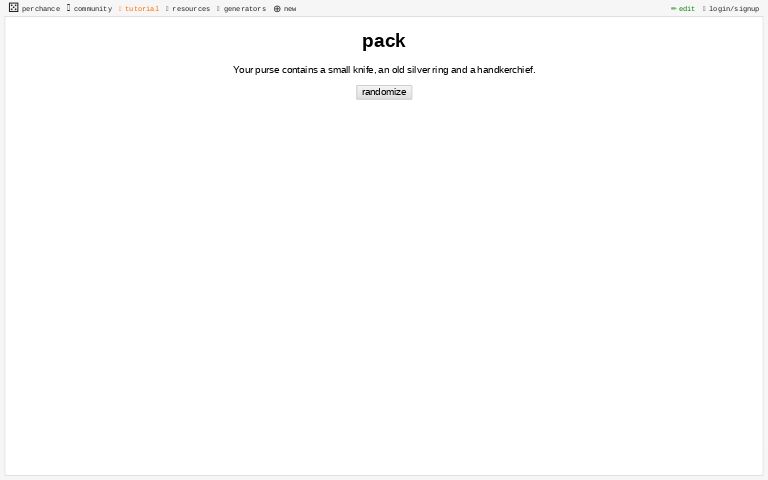 pack ― Perchance Generator