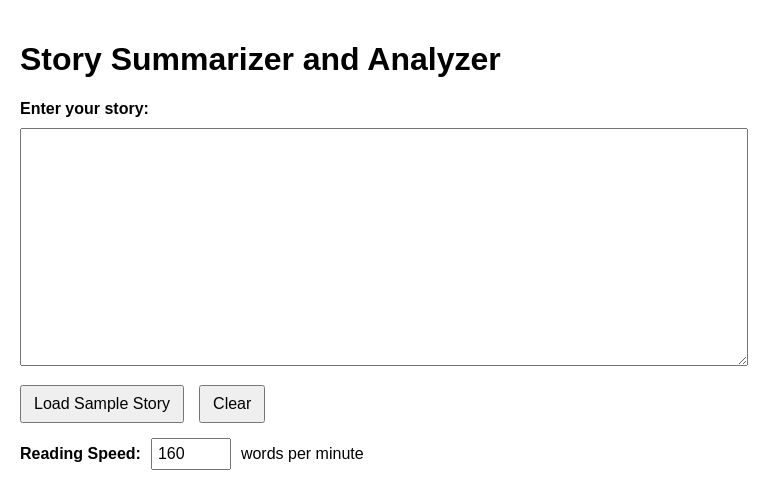 Story Summarizer and Analyzer ― Perchance Generator