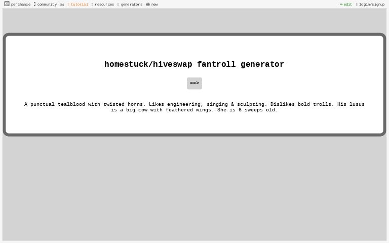 Homestuck/Hiveswap Fantroll Generator