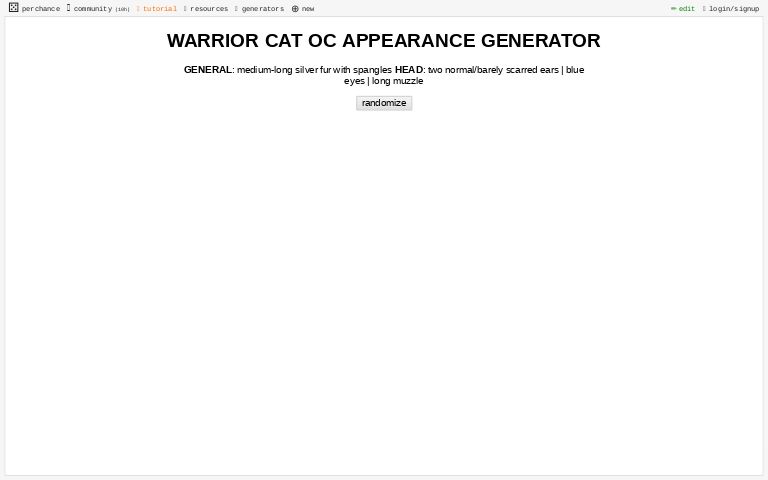 WARRIOR CAT OC APPEARANCE GENERATOR