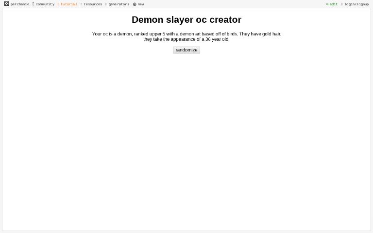 Demon slayer oc creator ― Perchance Generator