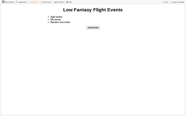Low Fantasy Flight Events ― Perchance Generator