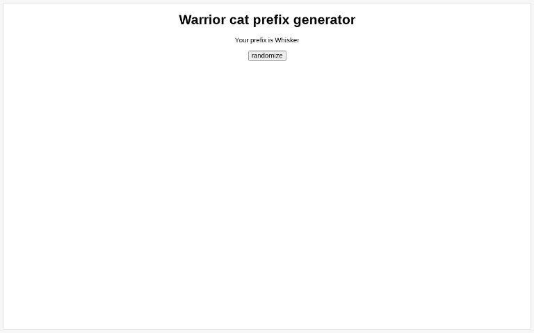 Warrior cat prefix generator