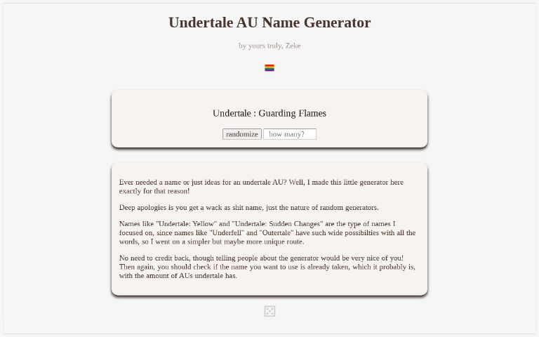 Undertale AU Name Generator