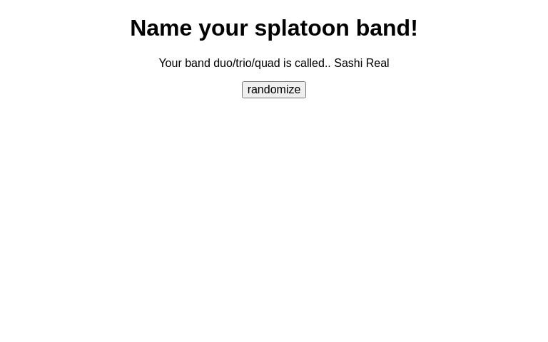 Name your splatoon band! ― Perchance Generator