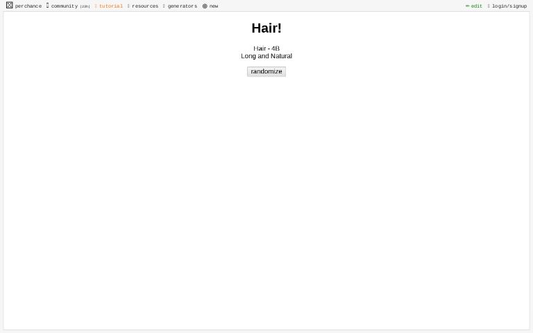Hair! ― Perchance Generator