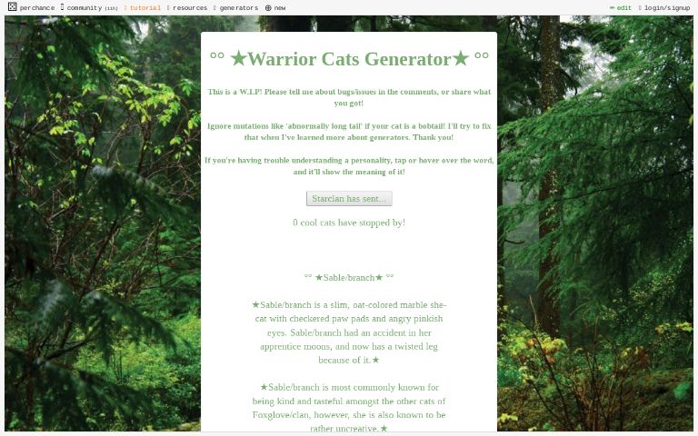 Warrior Cats Generator★ °°