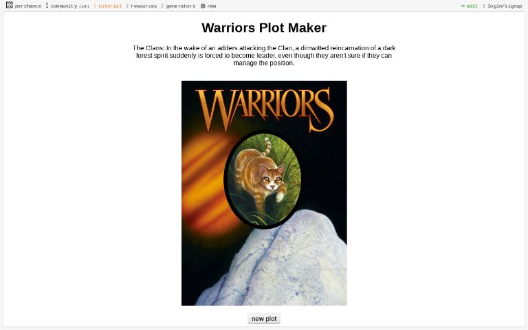 Warriors Plot Maker ― Perchance Generator