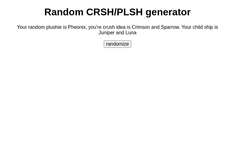 Random CRSH/PlSH generator