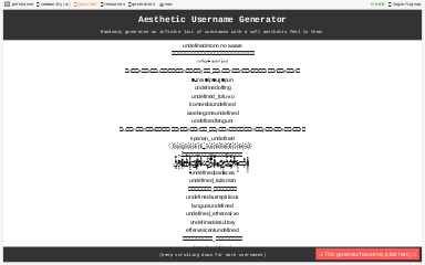 Aesthetic Username Generator