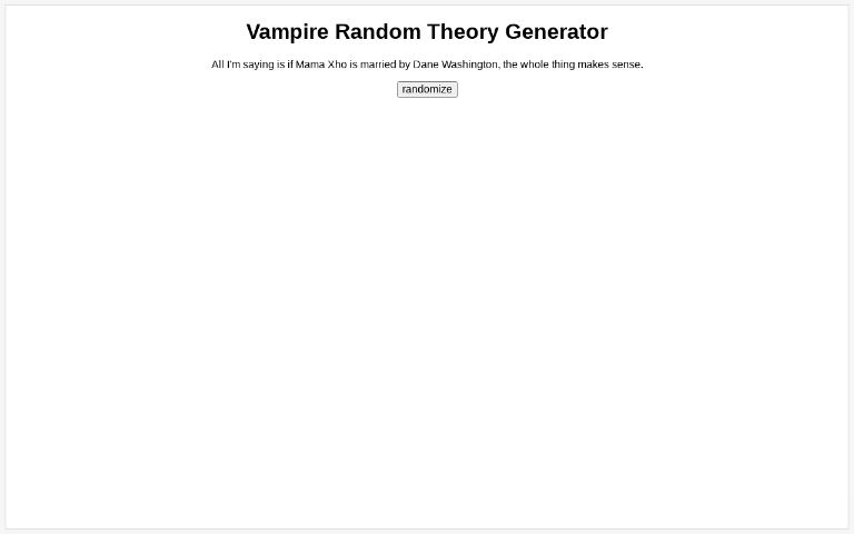 Vampire Random Theory Generator