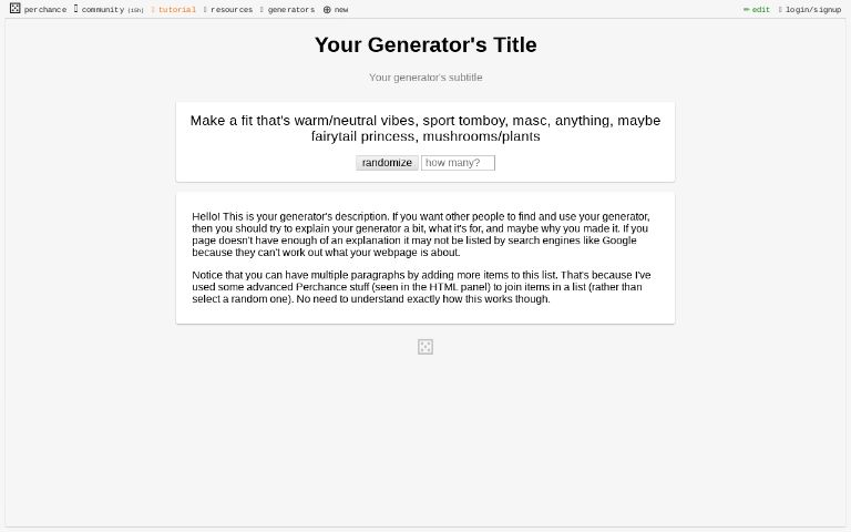 Basic Template ― Perchance Generator