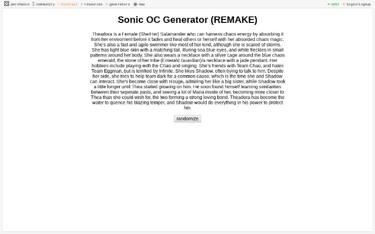 Sonic OC Generator (REMAKE)