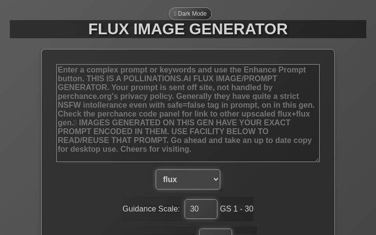 Pollinations.ai Flux Machine for Perchance & Desktop ― Perchance Generator