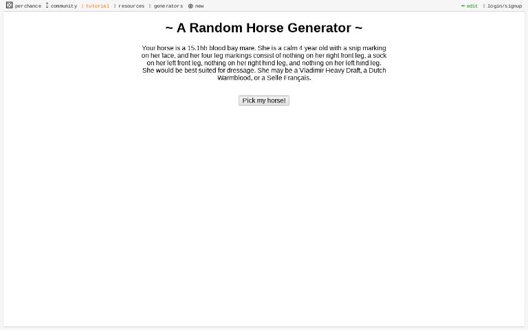 A Random Horse Generator