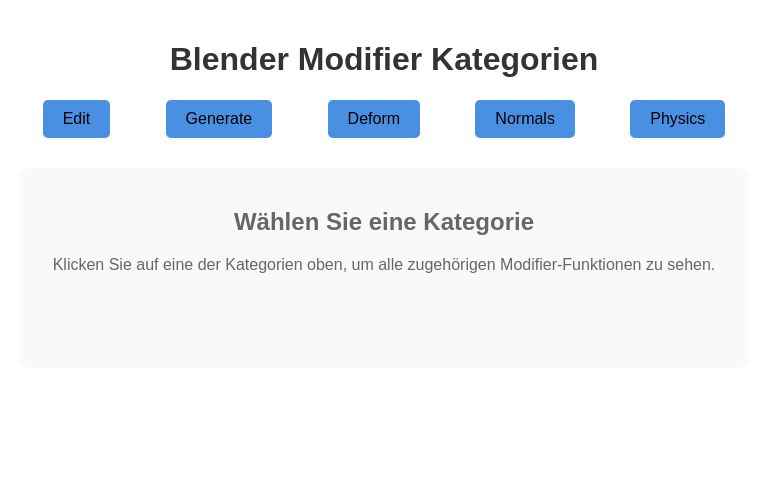 Blender Modifier Kategorien ― Perchance Generator