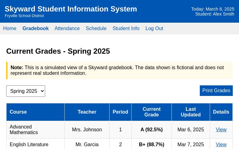 Skyward Student Information System ― Perchance Generator