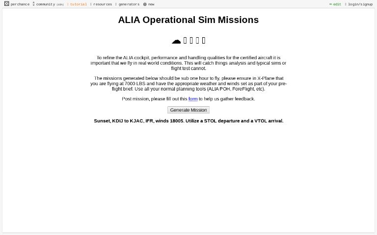 ALIA Operational Sim Missions ― Perchance Generator