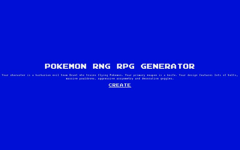 Pokemon RNG RPG Generator