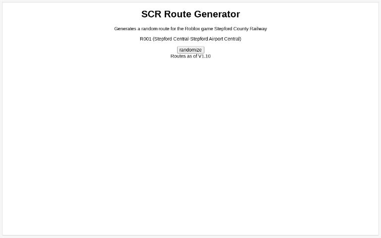 SCR Route Generator