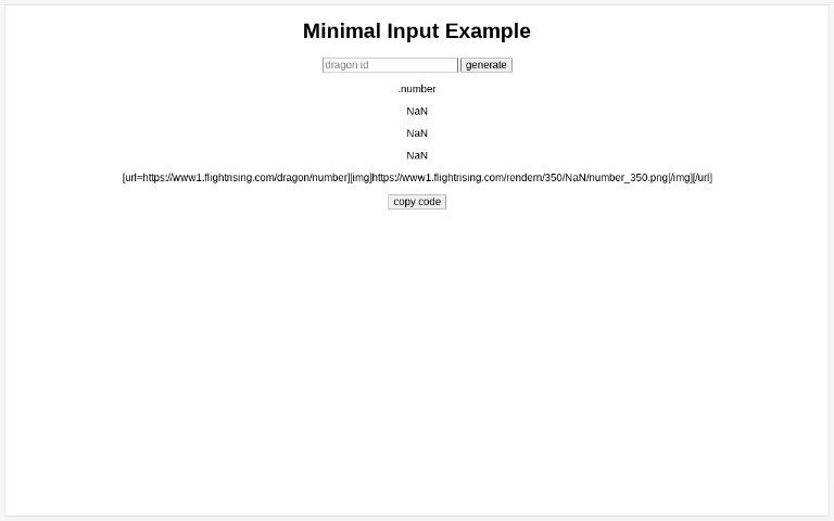 Minimal Input Example ― Perchance Generator