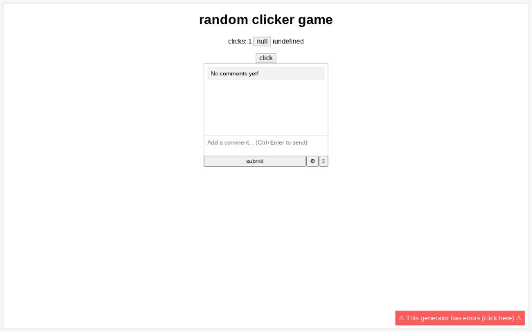 random clicker game ― Perchance Generator