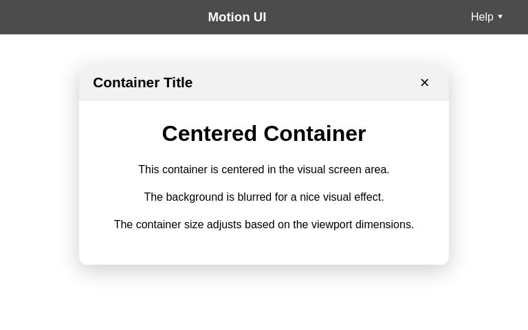Centered Container ― Perchance Generator