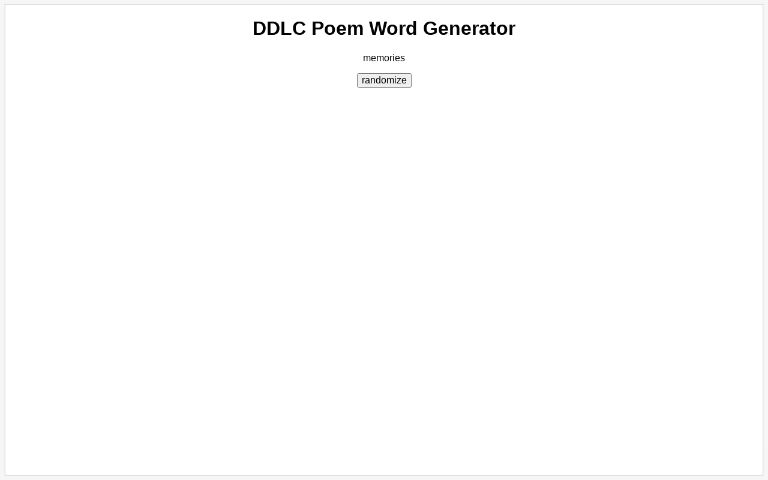 DDLC Poem Word Generator