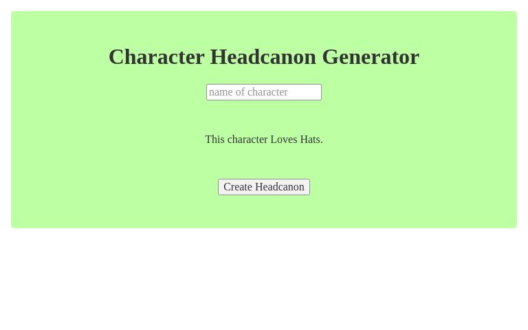 Character Headcanon Generator