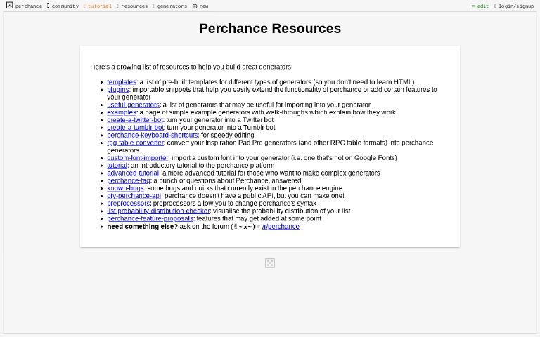Perchance Resources ― Perchance Generator