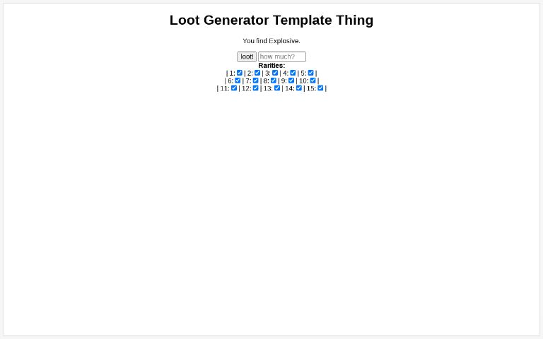 Loot Generator Template Thing