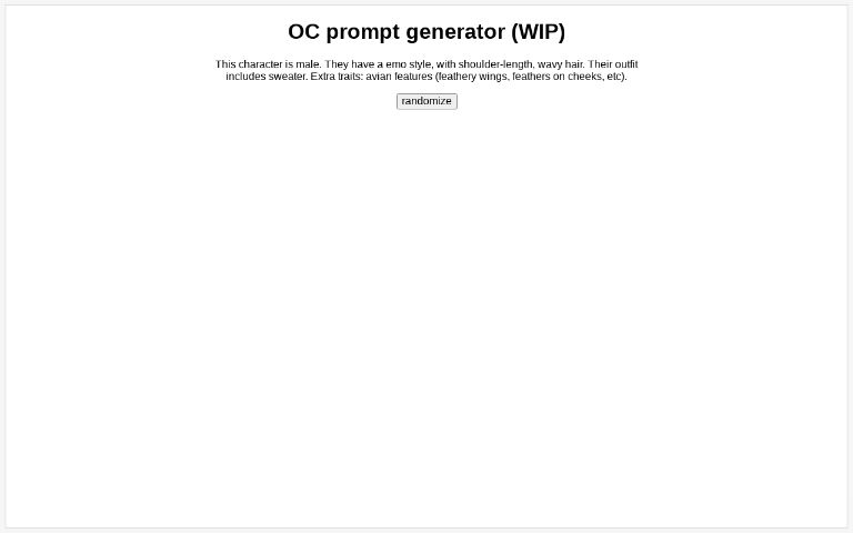 OC prompt generator (WIP)