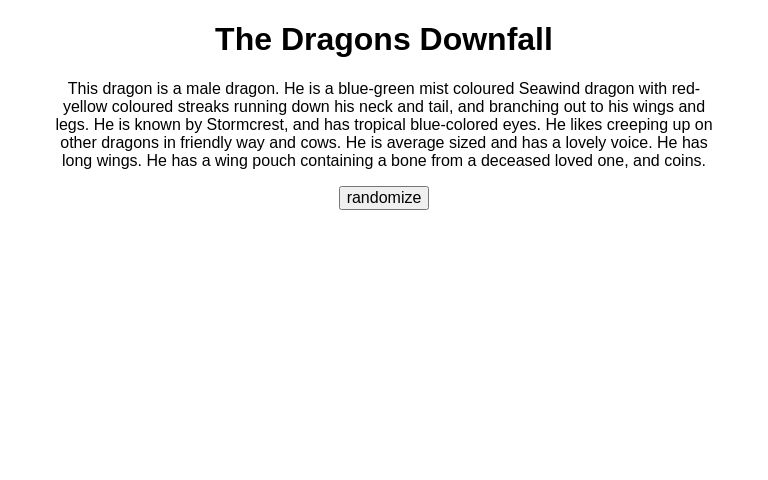The Dragons Downfall ― Perchance Generator