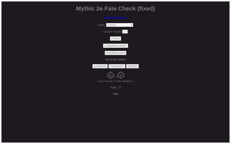Mythic 2e Fate Check (fixed) ― Perchance Generator