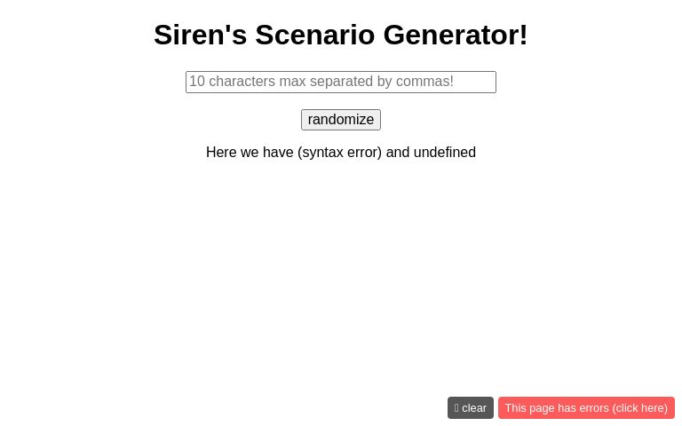 Siren's Scenario Generator!