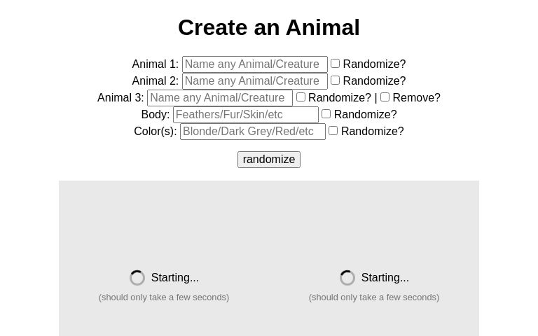 Create an Animal ― Perchance Generator