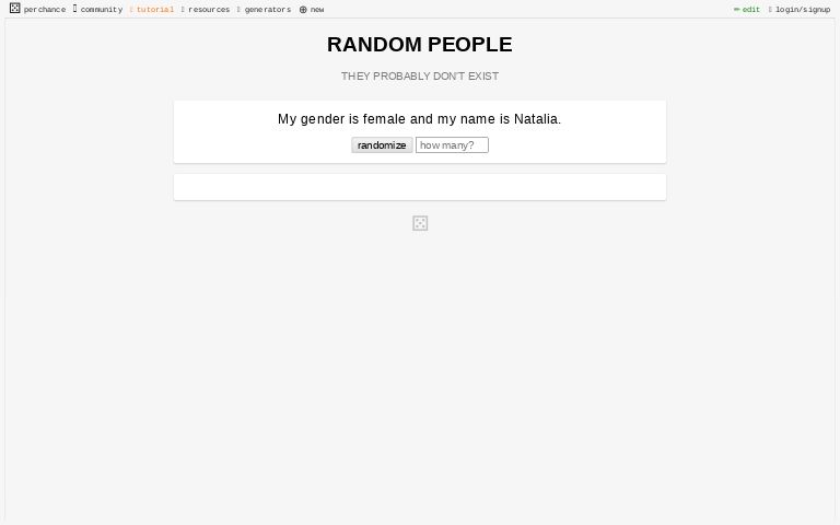 RANDOM PEOPLE ― Perchance Generator