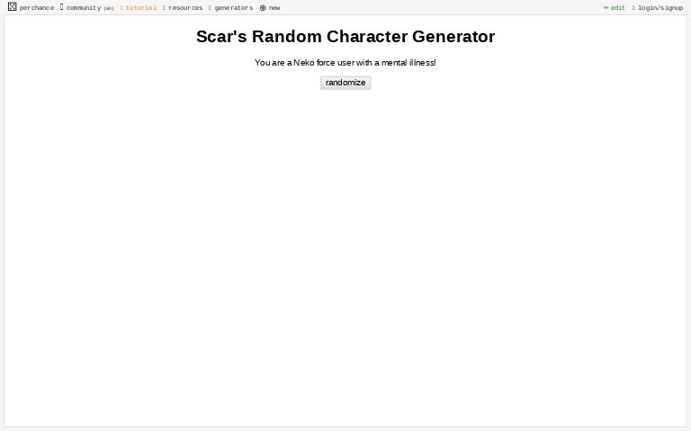 Scar's Random Character Generator