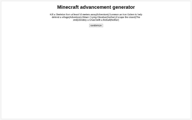 Minecraft advancement generator