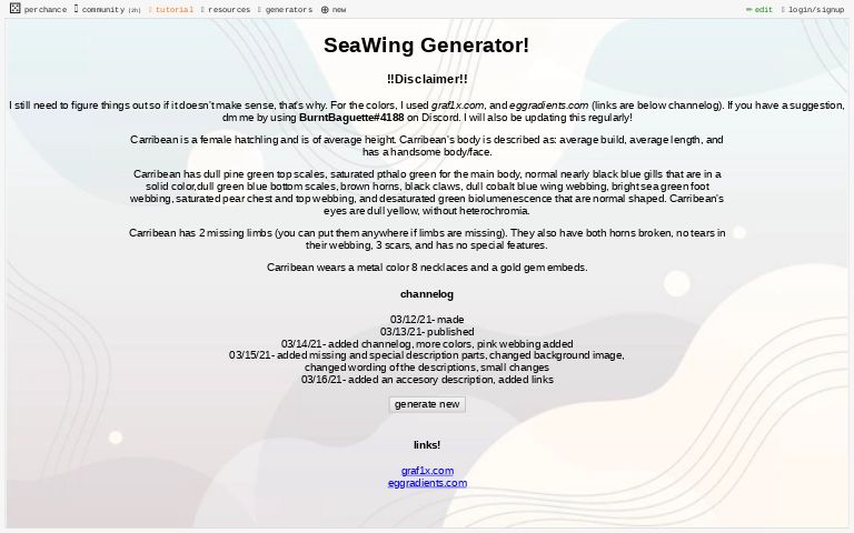 SeaWing Generator!