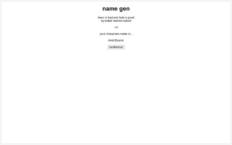 name gen ― Perchance Generator