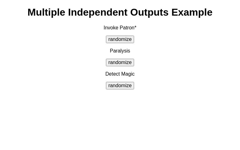 Multiple Independent Outputs Example ― Perchance Generator