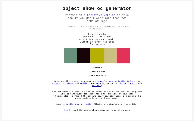 object show oc generator