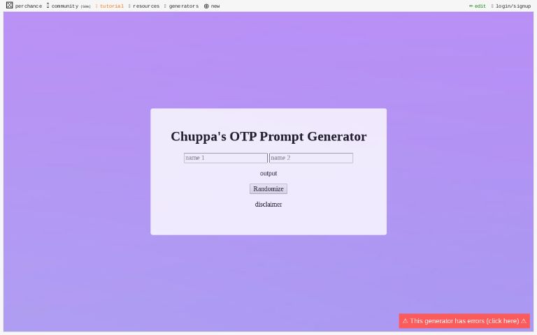 Chuppa's OTP Prompt Generator