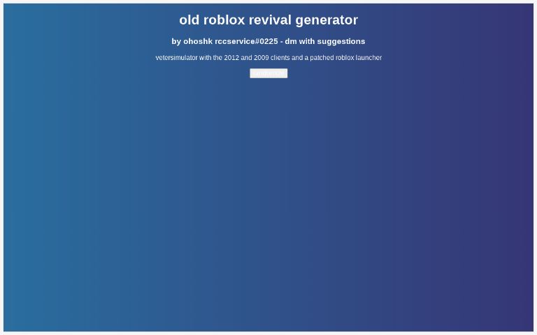 old roblox revival generator