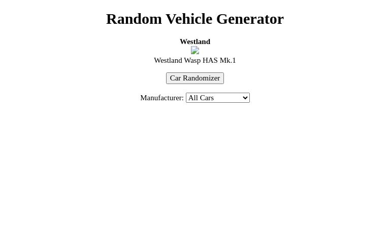 Random Vehicle Generator